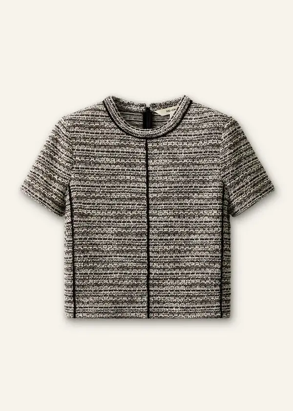 ME+EM Textured Tweed Cropped Tee
