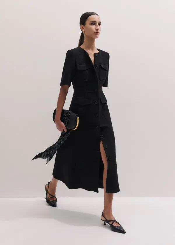ME+EM Button Front Maxi Shift Dress