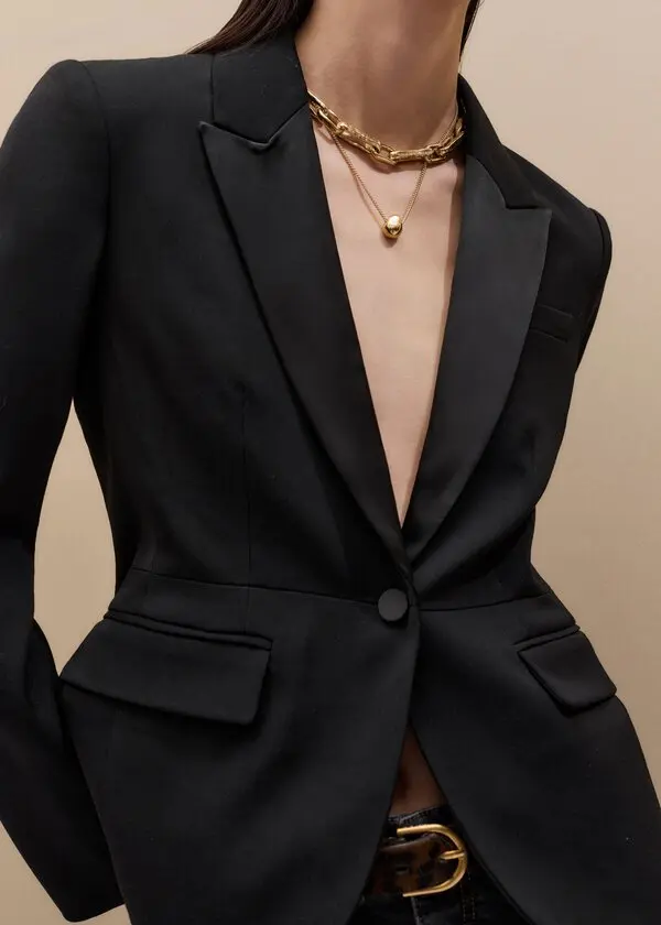 ME+EM Contour Tux Blazer - Black