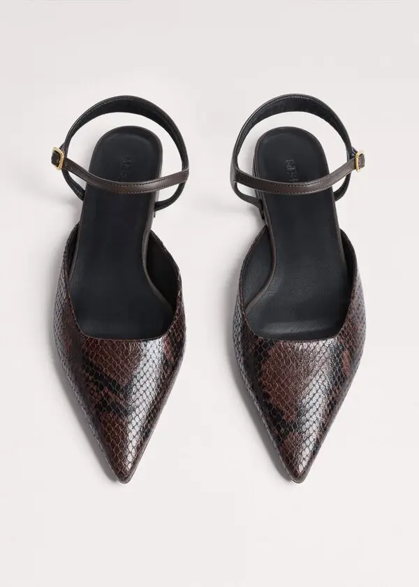 ME+EM Point Toe Flat - Chocolate Multi