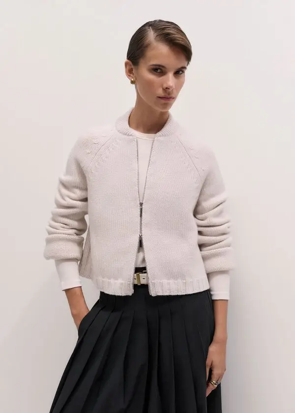 ME+EM Ribbed Long Sleeve Top - Ivory