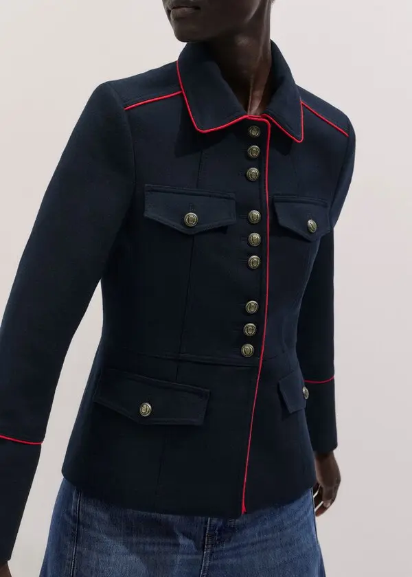 ME+EM Slim Fit Piped Utility Jacket