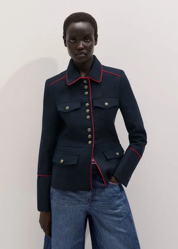 ME+EM Slim Fit Piped Utility Jacket