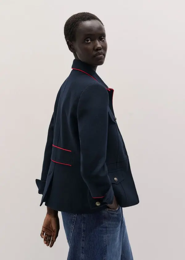 ME+EM Slim Fit Piped Utility Jacket