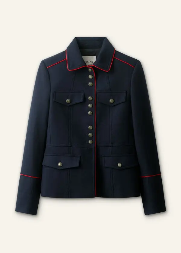 ME+EM Slim Fit Piped Utility Jacket