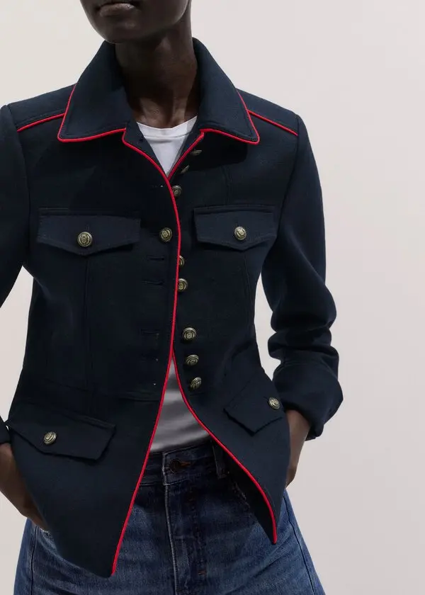 ME+EM Slim Fit Piped Utility Jacket