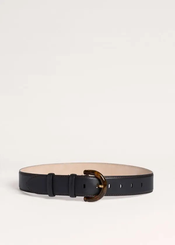 ME+EM 40mm Resin Buckle Belt Black-chocolate