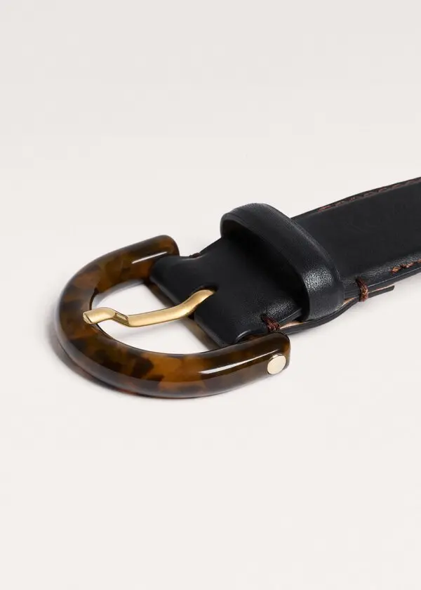 ME+EM 40mm Resin Buckle Belt Black-chocolate