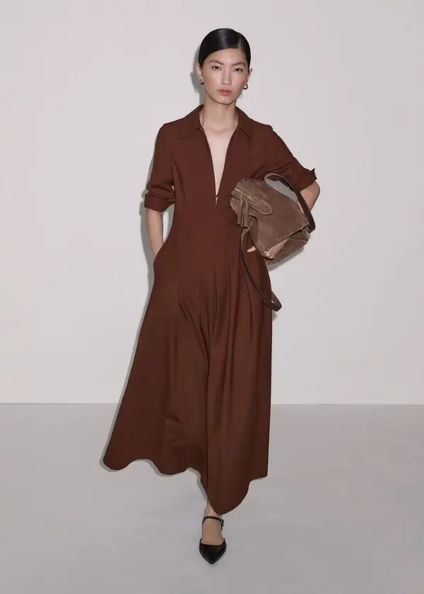ME+EM Fit And Flare Maxi Shirt Dress