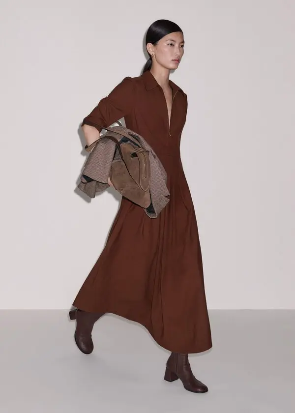 ME+EM Fit And Flare Maxi Shirt Dress