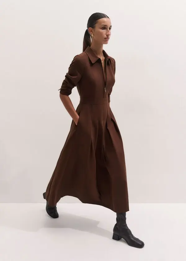 ME+EM Fit And Flare Maxi Shirt Dress