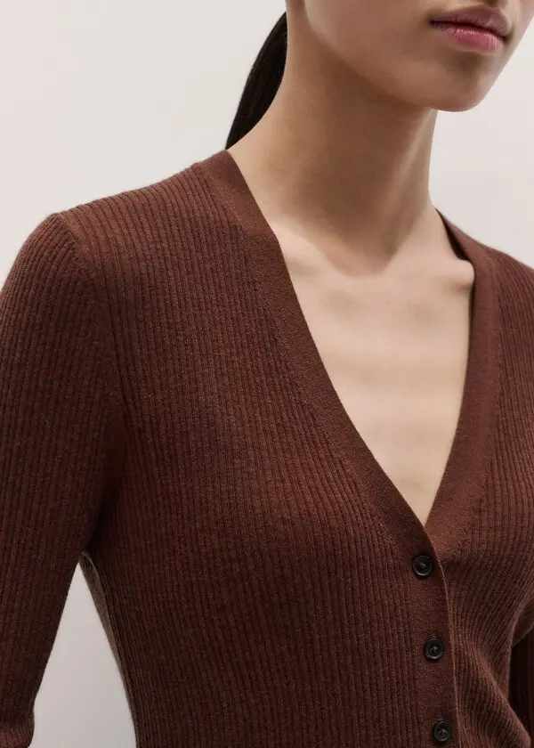 ME+EM Barely There V-neck Slim Cardigan