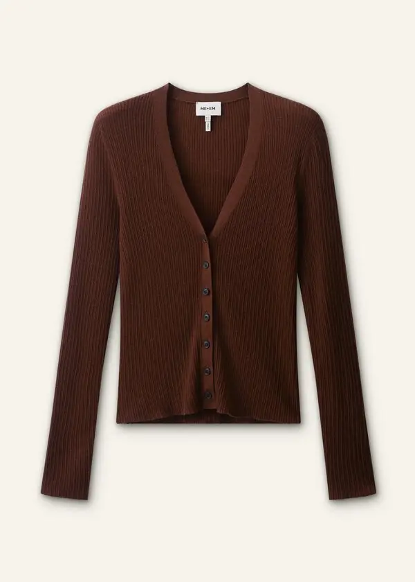 ME+EM Barely There V-neck Slim Cardigan