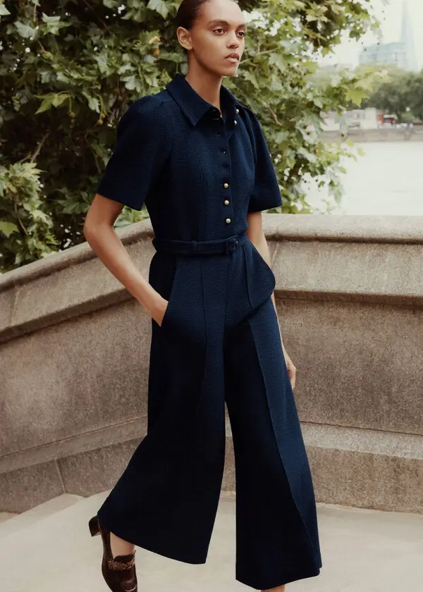 ME+EM Wide Leg Cropped Jumpsuit + Belt