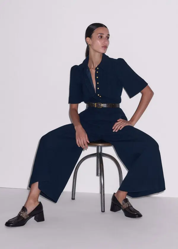 ME+EM Wide Leg Cropped Jumpsuit + Belt
