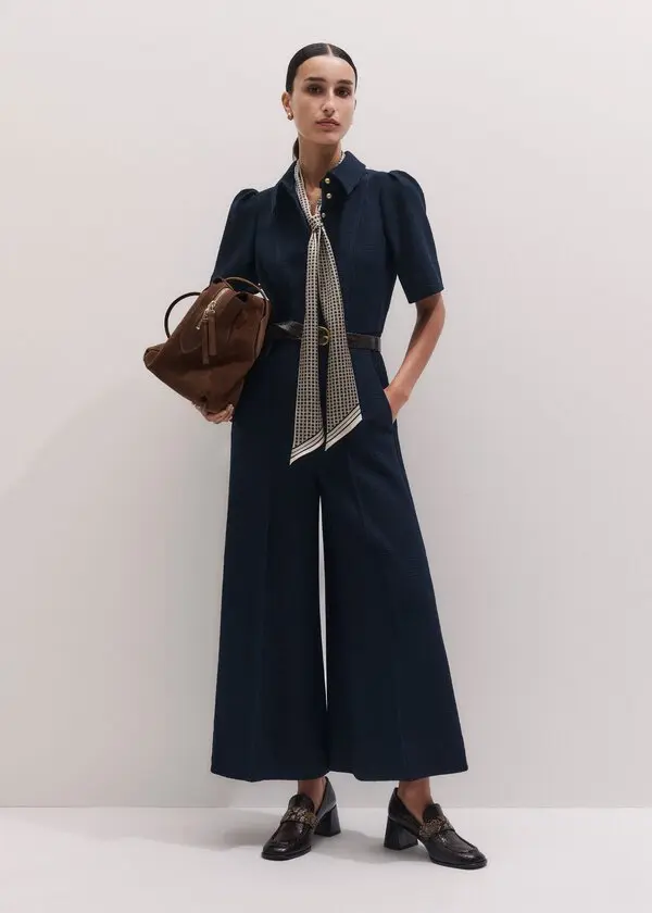 ME+EM Wide Leg Cropped Jumpsuit + Belt