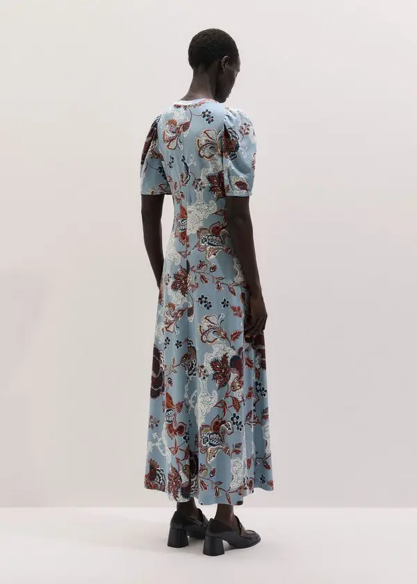 ME+EM Paisley Print Puff Sleeve Maxi Dress