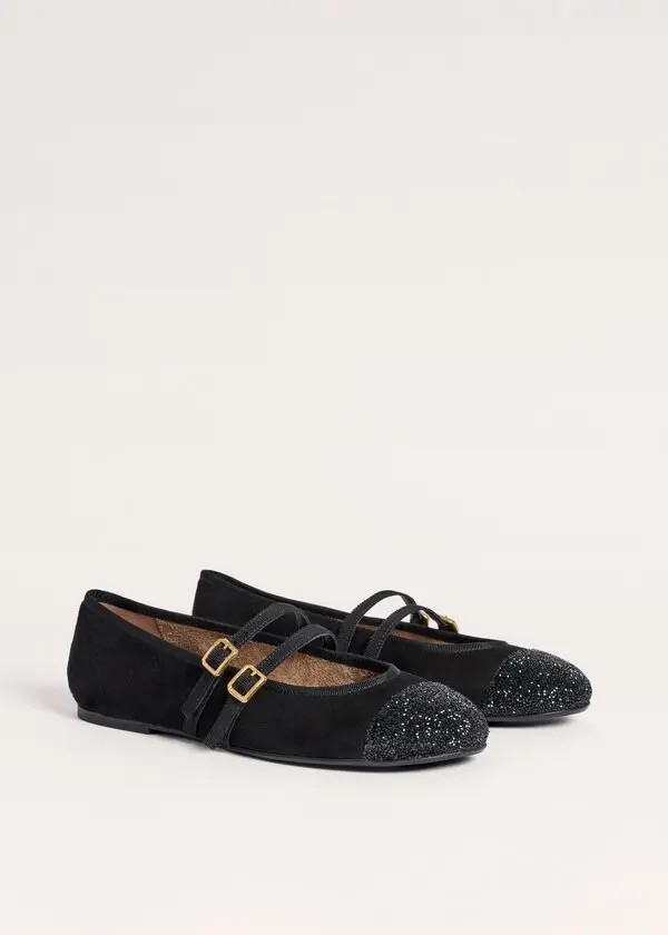 ME+EM Crystal Embellished Round Toe Ballerinas
