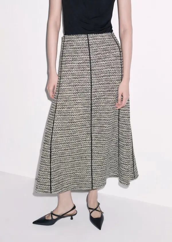 ME+EM Soft Tweed A-line Midi Skirt