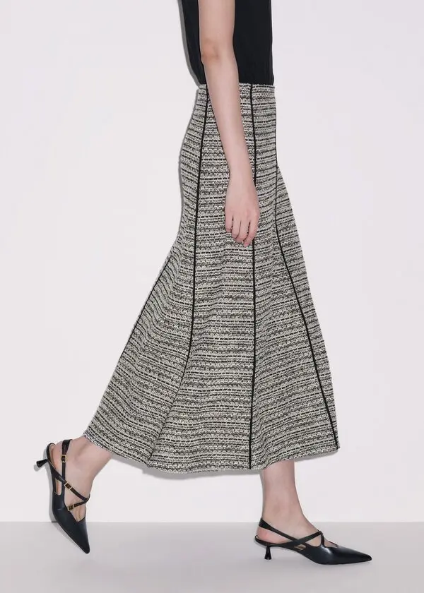 ME+EM Soft Tweed A-line Midi Skirt