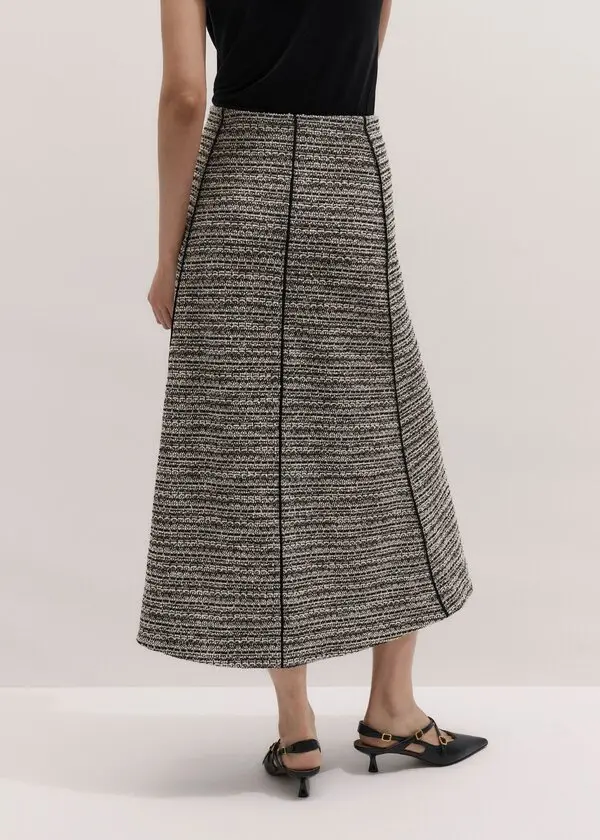ME+EM Soft Tweed A-line Midi Skirt