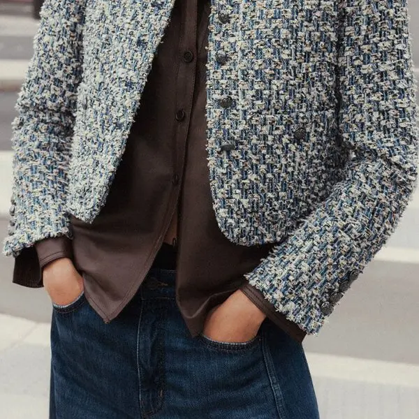 ME+EM Boxy Crop Tweed Jacket