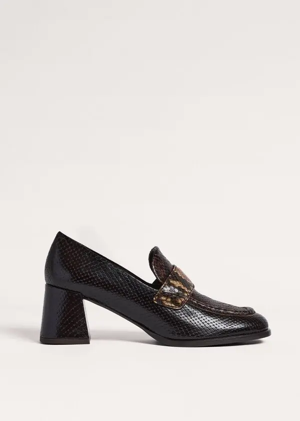 ME+EM Block Heel Loafer Tan-chocolate
