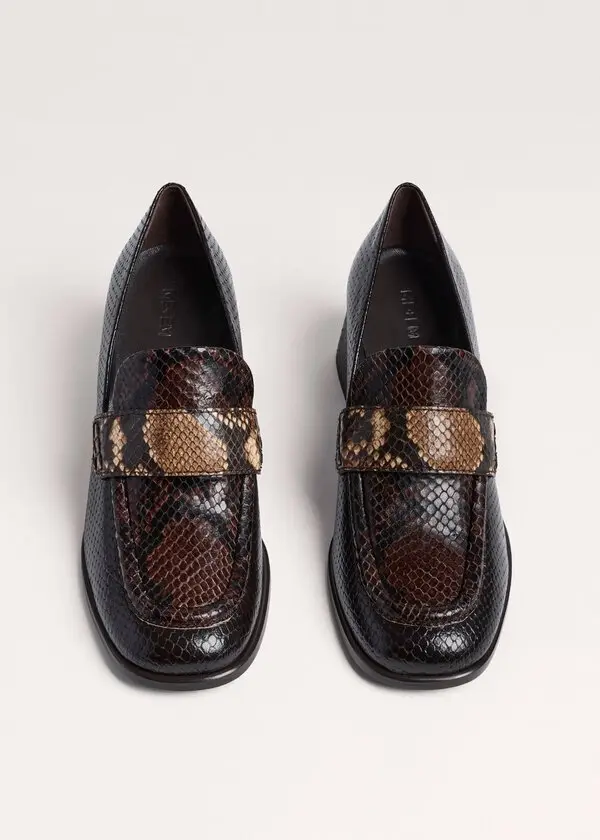 ME+EM Block Heel Loafer Tan-chocolate