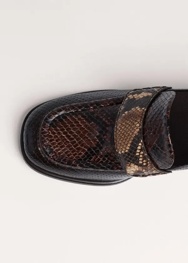 ME+EM Block Heel Loafer Tan-chocolate