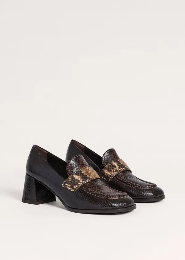 ME+EM Block Heel Loafer Tan-chocolate