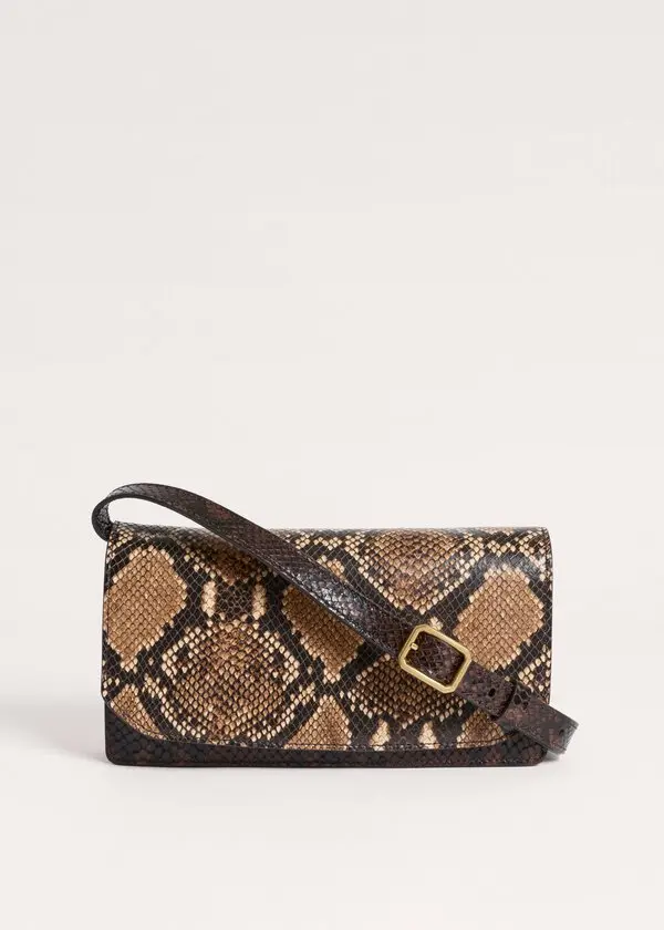 ME+EM Snake Embossed Small Clutch+crossbody Bag