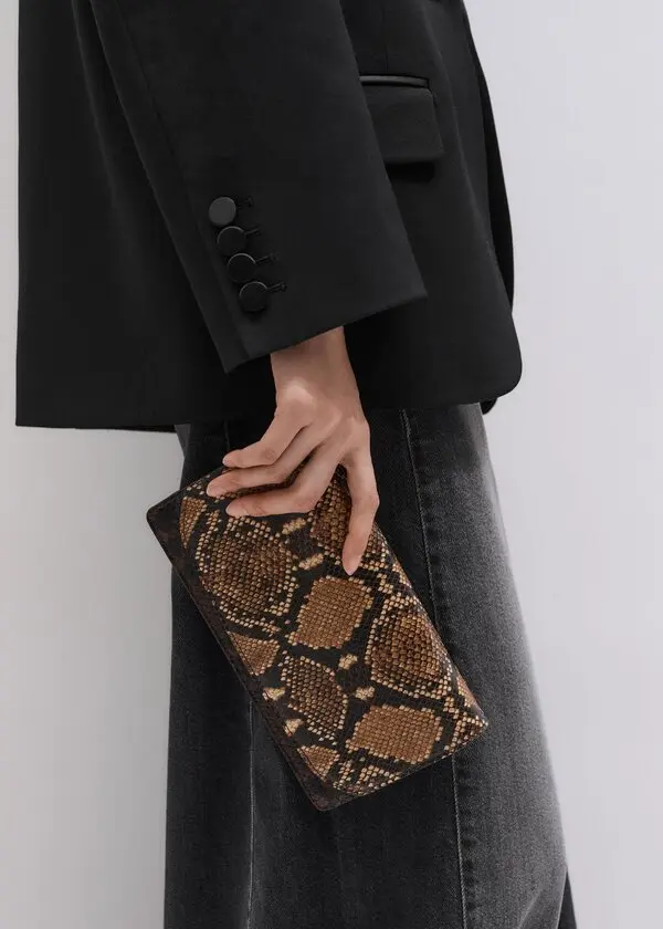 ME+EM Snake Embossed Small Clutch+crossbody Bag