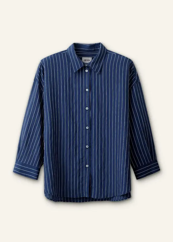 ME+EM Boxy Striped 3/4 Sleeve Shirt