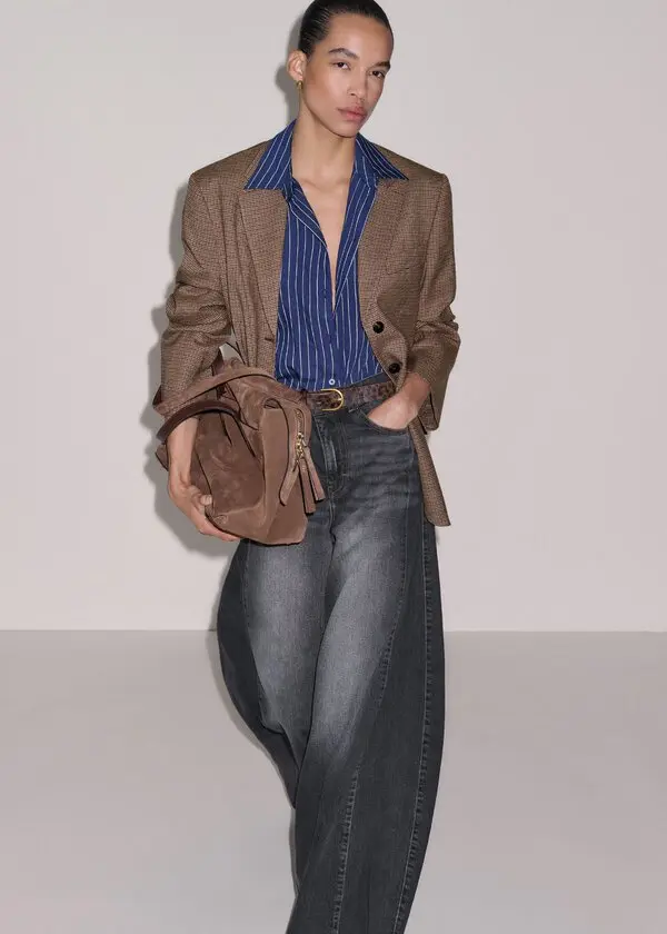 ME+EM Boxy Striped 3/4 Sleeve Shirt
