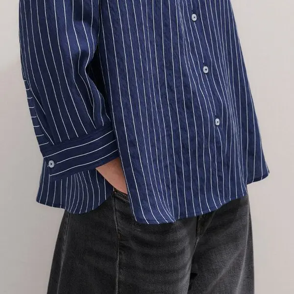 ME+EM Boxy Striped 3/4 Sleeve Shirt