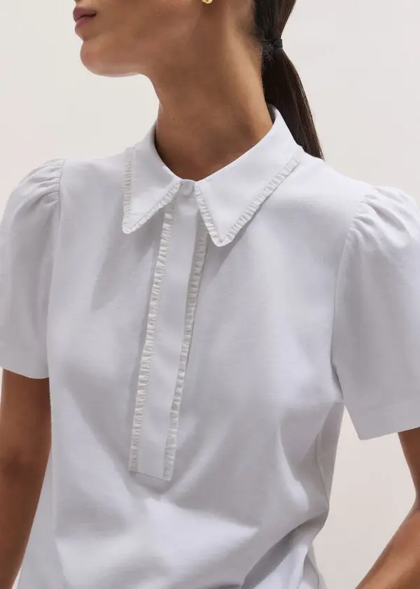 ME+EM Frill Trim Short Sleeve Shirt