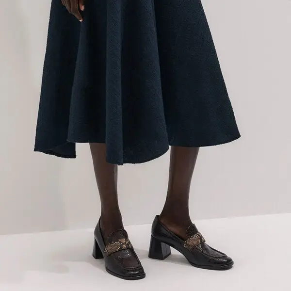 ME+EM Dropped Waist Handkerchief Hem Midi Dress