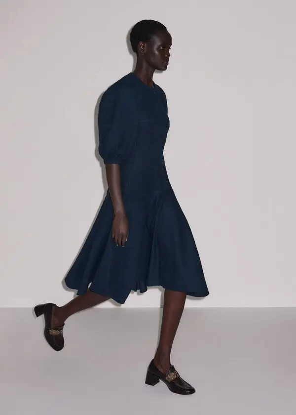 ME+EM Dropped Waist Handkerchief Hem Midi Dress