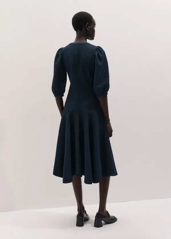 ME+EM Dropped Waist Handkerchief Hem Midi Dress