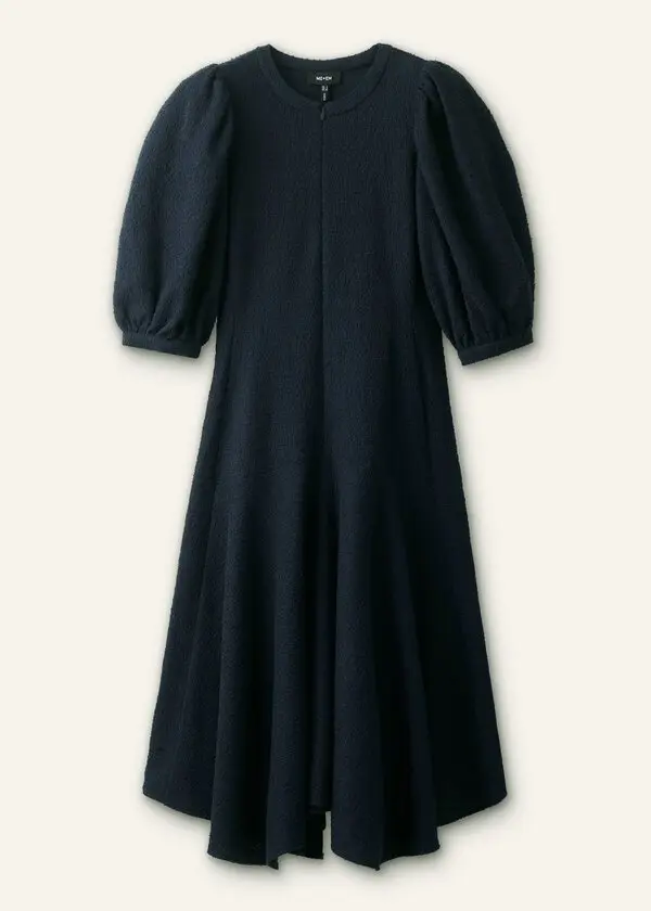 ME+EM Dropped Waist Handkerchief Hem Midi Dress