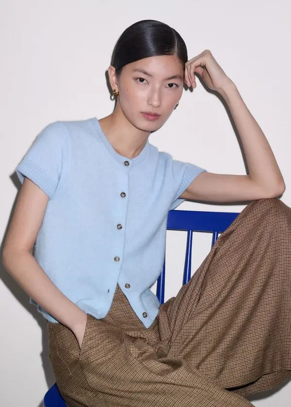 ME+EM Alpaca Button-through Knit Baby Tee