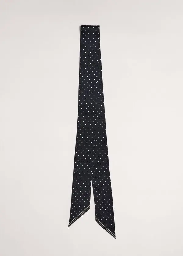 ME+EM Skinny Scarf Black-cream