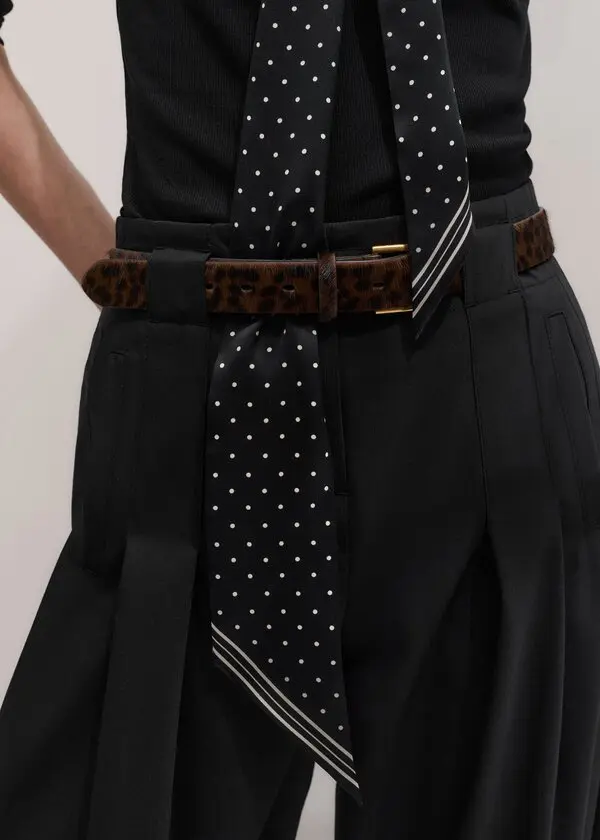 ME+EM Skinny Scarf Black-cream