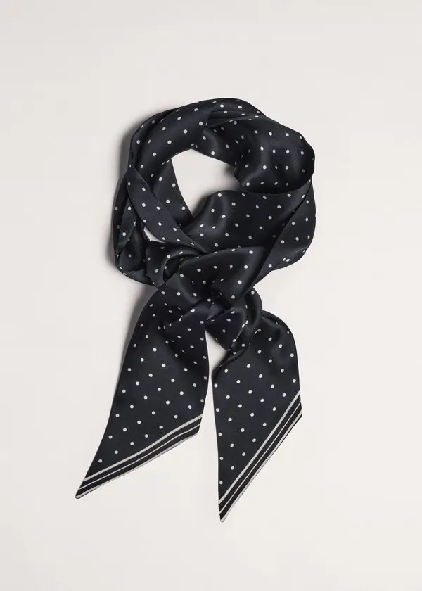 ME+EM Skinny Scarf Black-cream