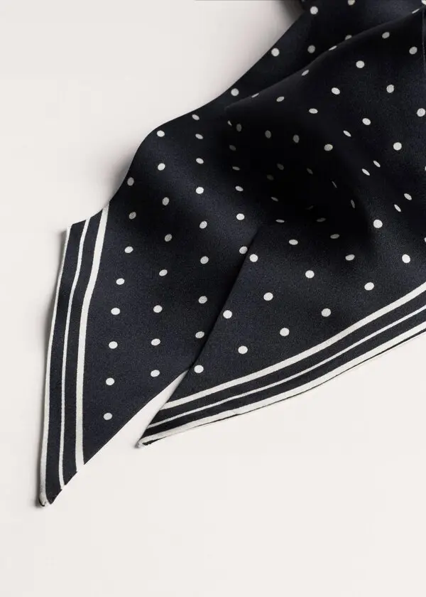 ME+EM Skinny Scarf Black-cream