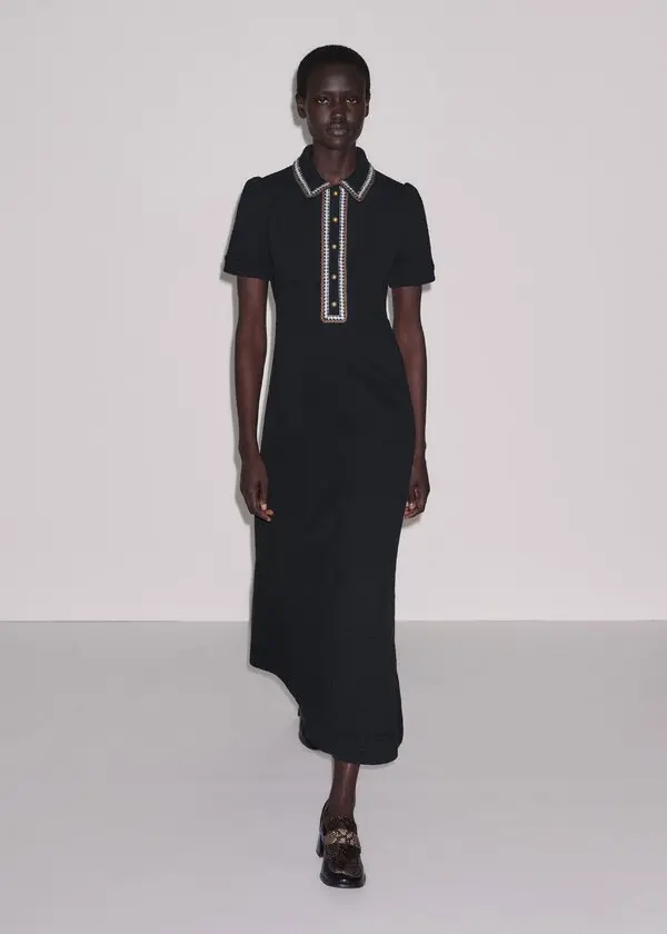 ME+EM Textured Fit And Flare Midi Dress
