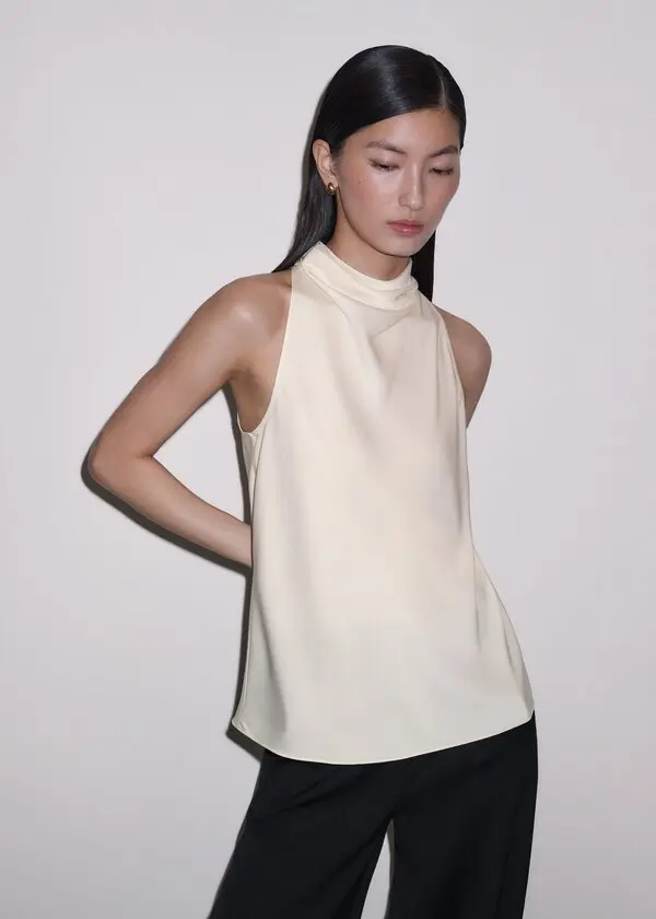 ME+EM Cowl Neck Halter Top