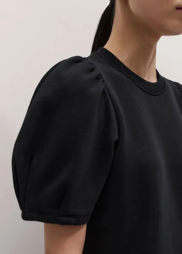 ME+EM Puff Sleeve Sweatshirt Tee - Black
