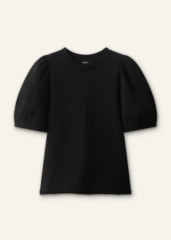 ME+EM Puff Sleeve Sweatshirt Tee - Black