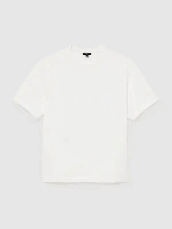 REISS Azur Cotton Beach-print Relaxed-fit T-shirt - White